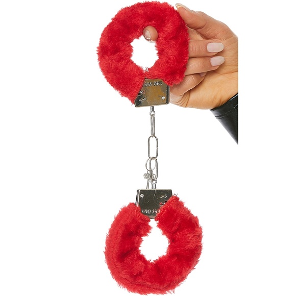 FP-998607R | Accessories | Furry Fuzzy Metal Handcuffs With Keys Red ...